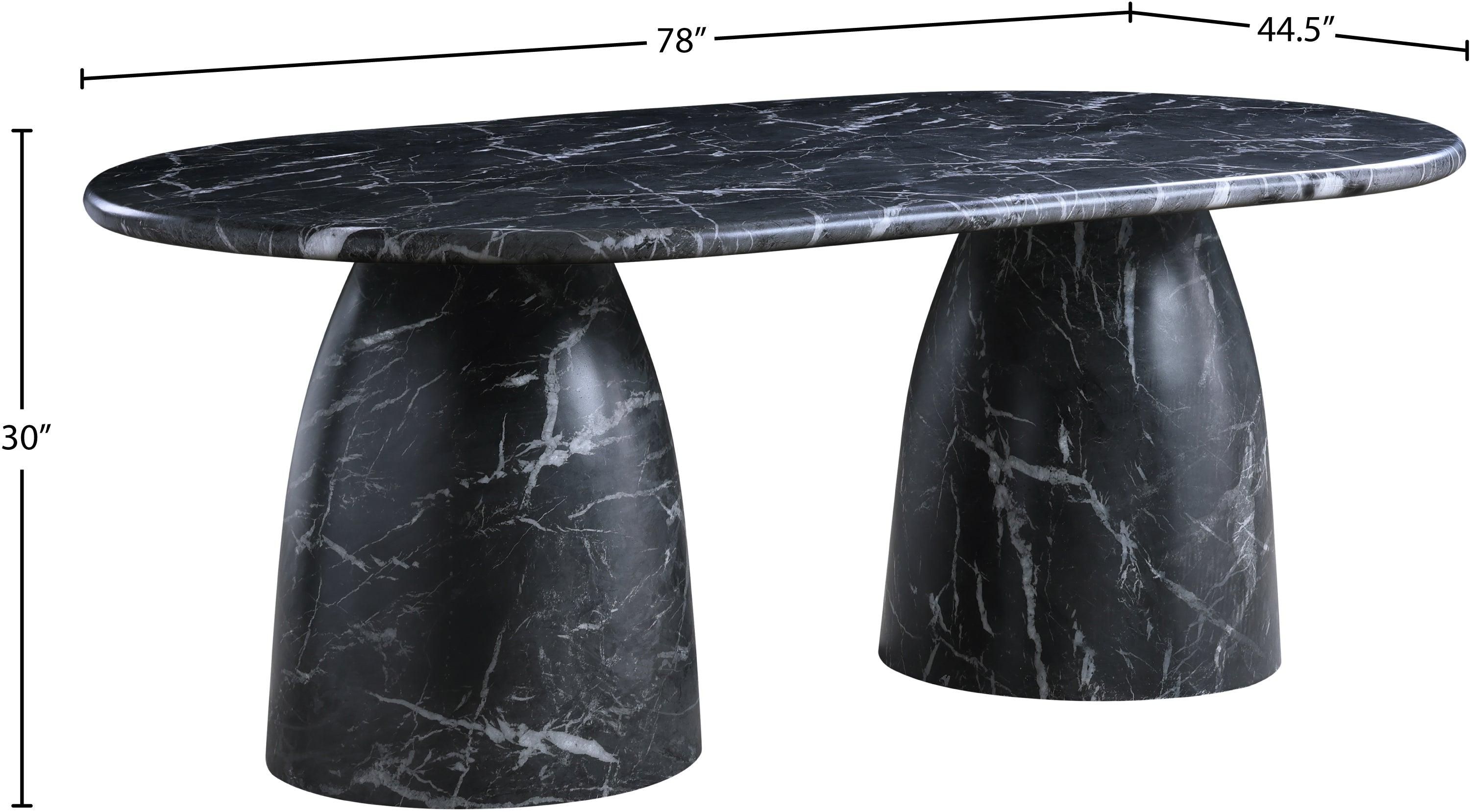 Meridian Furniture - Cosenza 78" Marble Finish Indoor/Outdoor Concrete ...