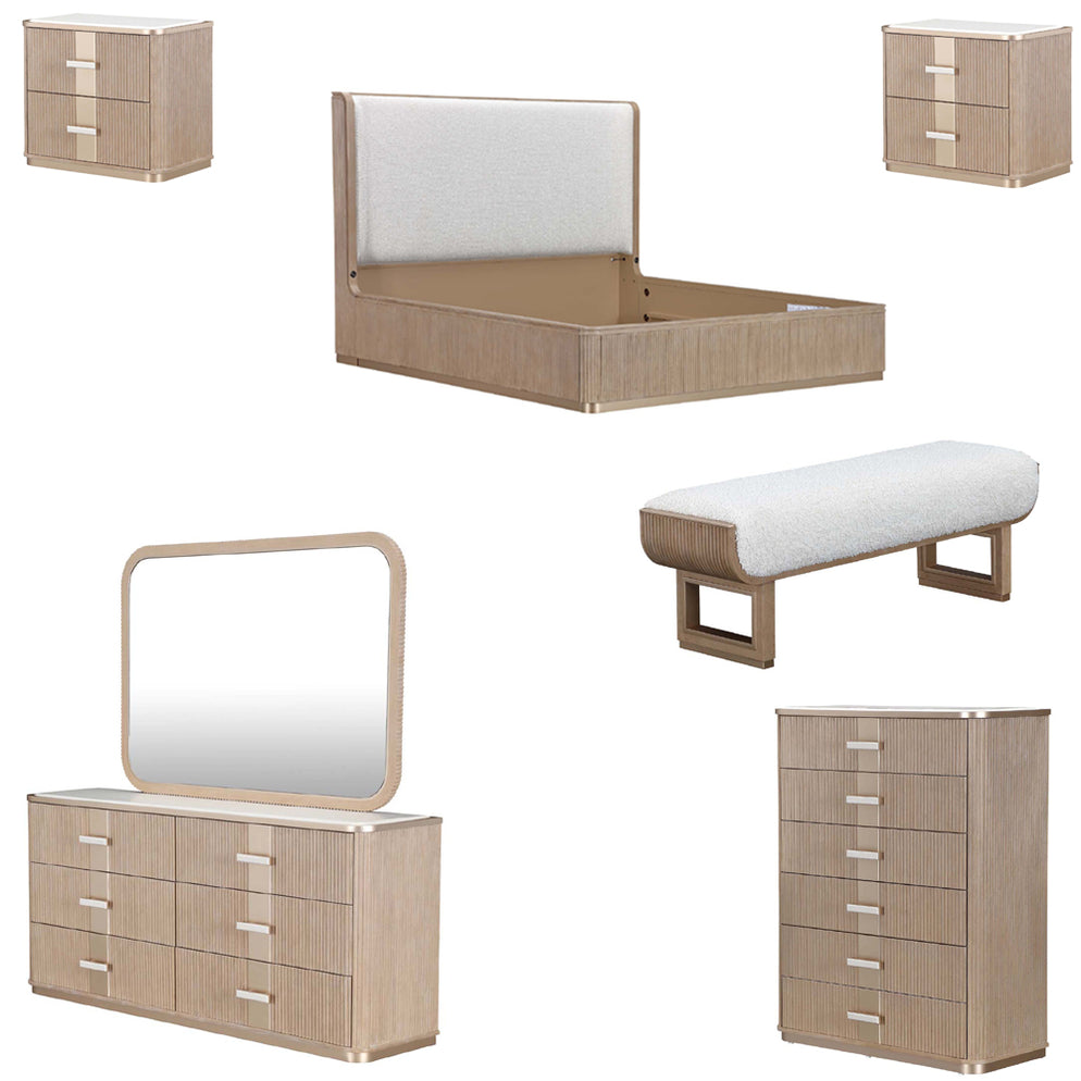 Home AICO Furniture - West Kensington 7 Piece King Bedroom Set in Sea ...
