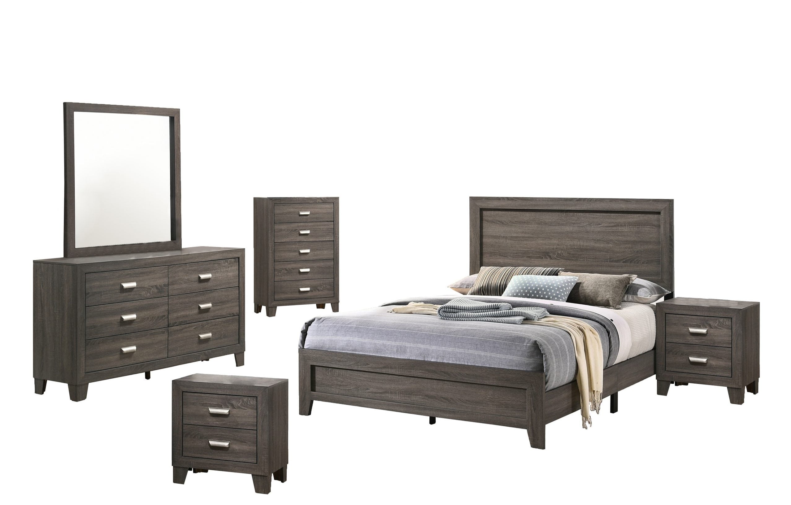 Mariano Furniture - Anastasia 6 Piece Full Size Bedroom Set in Natural ...