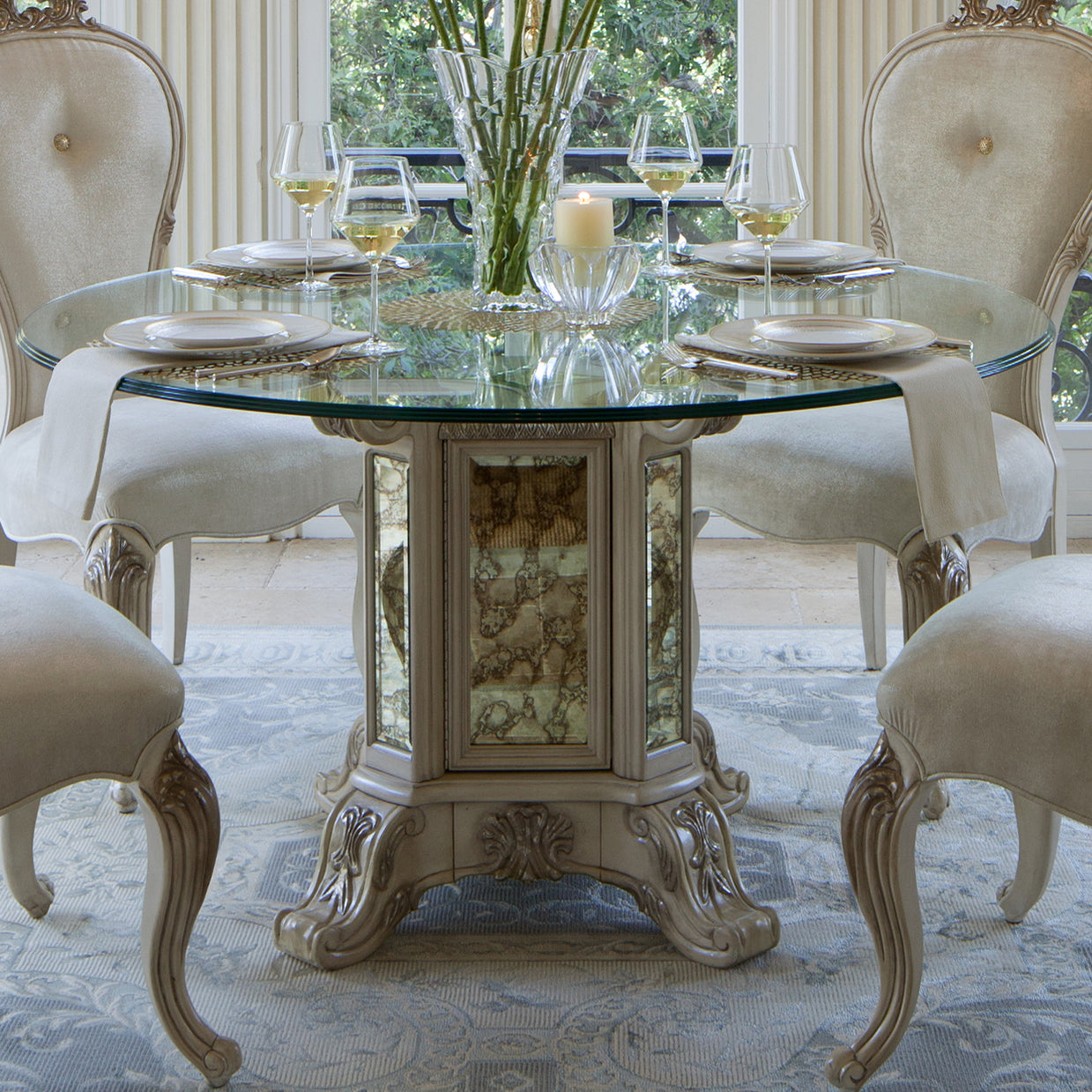 AICO Furniture - Platine de Royale Round Dining Table in Champagne - N ...