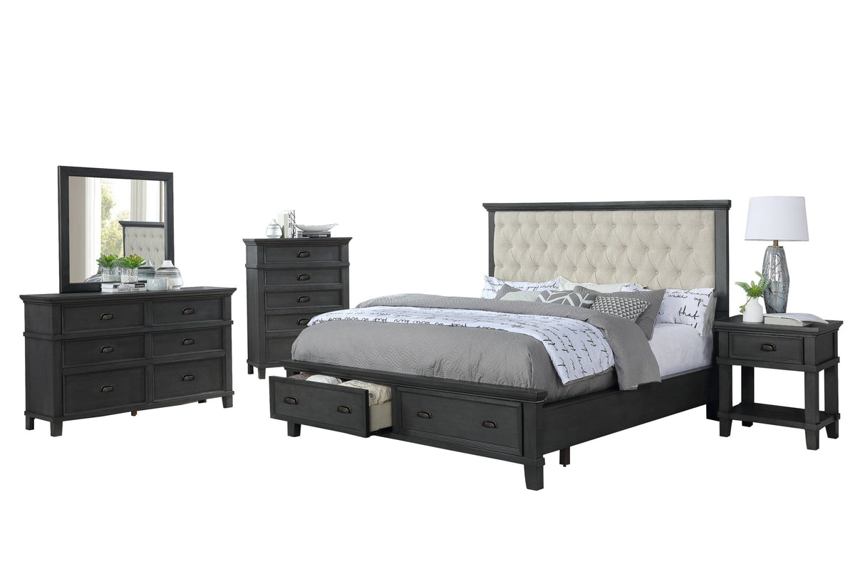 Mariano Furniture - Sandy 5 Piece California King Bedroom Set in Cappu ...