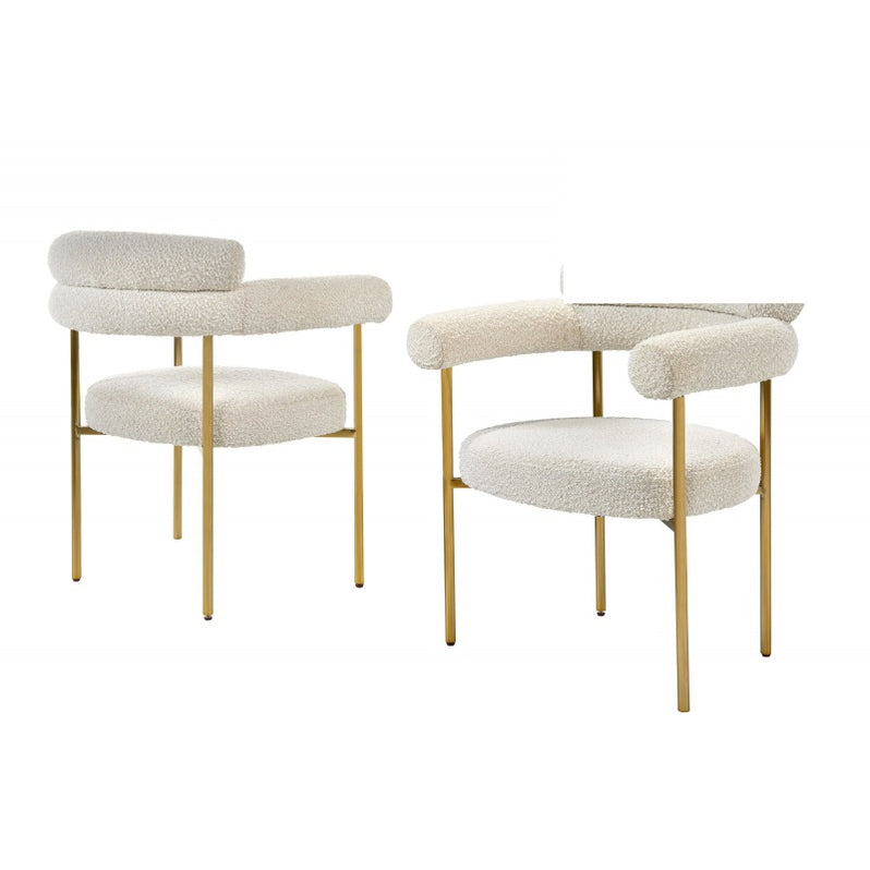 Home Mariano Furniture - D029 Boucle Dining Chair in Cream (Set of 2 ...