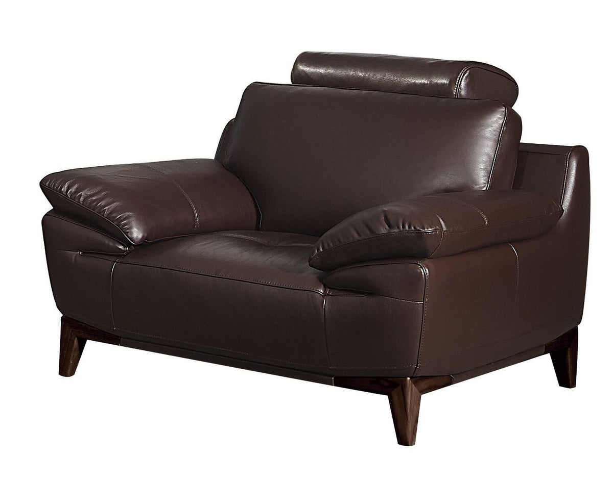 American Eagle Furniture - EK028 Dark Brown Italian Full Leather Chair ...