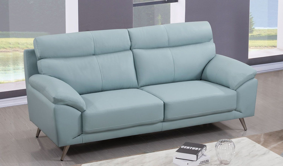 American Eagle Furniture - EK528 Light Blue Top Grain Leather Sofa - E ...