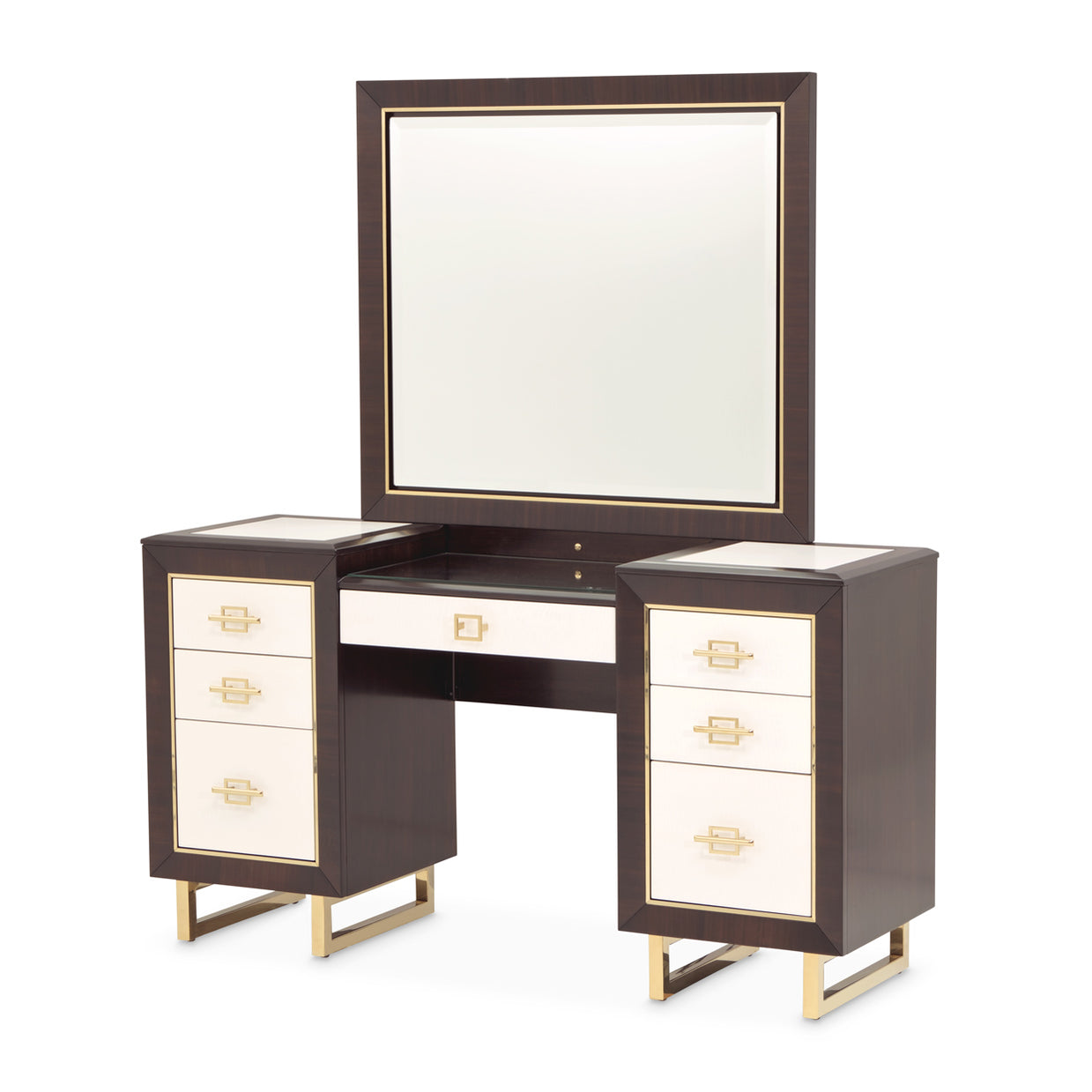 Home AICO Furniture - Belmont Place Vanity with Mirror in Espresso ...