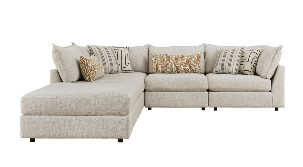 Southern Home Furnishings - Durango Pewter Sectional in Off White - 70 ...