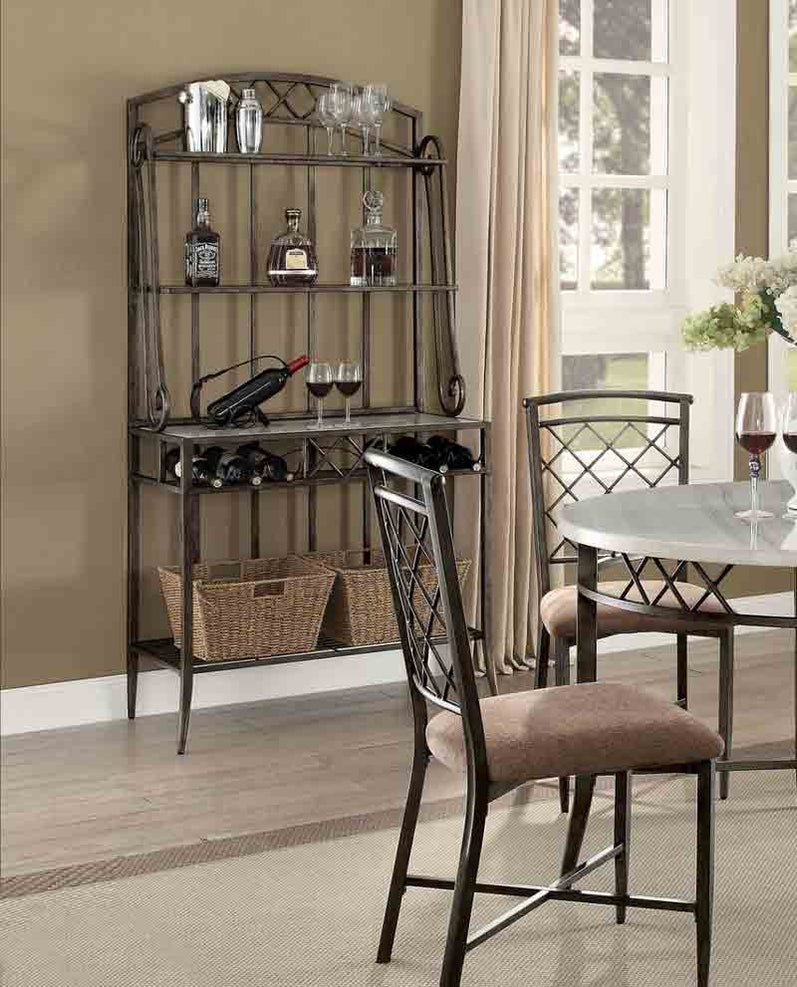 Acme Furniture - Aldric Faux Marble & Antique Baker's Rack - 73003 ...