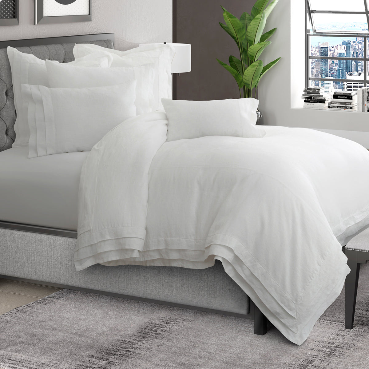 AICO Furniture - Addison 6 Piece Queen Duvet Set"White - BCS-QD06-ADIS ...
