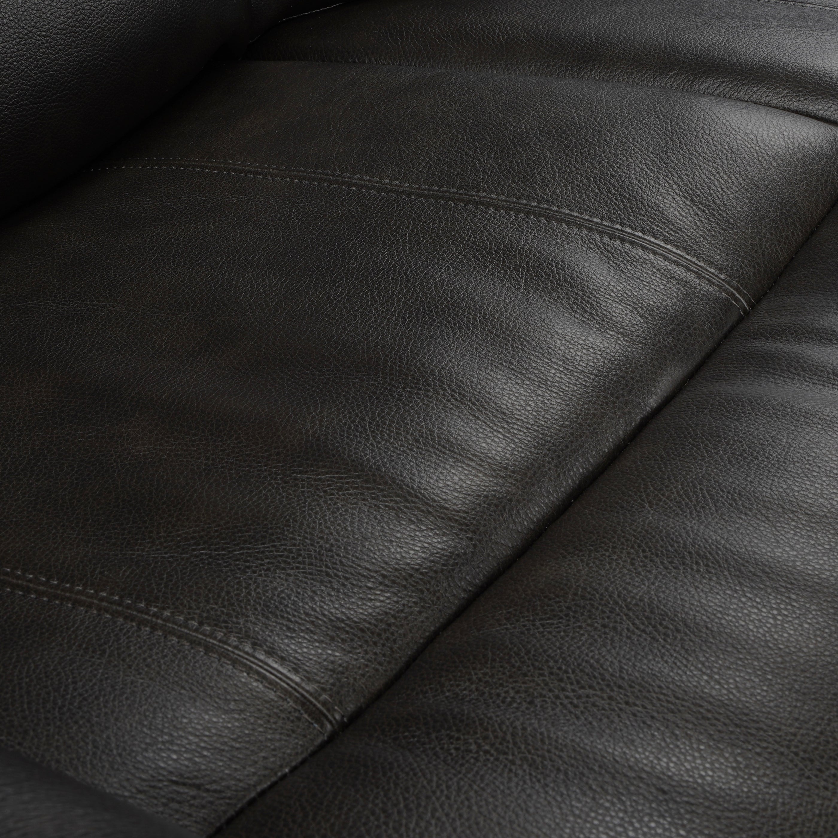 GFD Home - Trevor Triple Power Sofa With Console | Genuine Leather | L ...